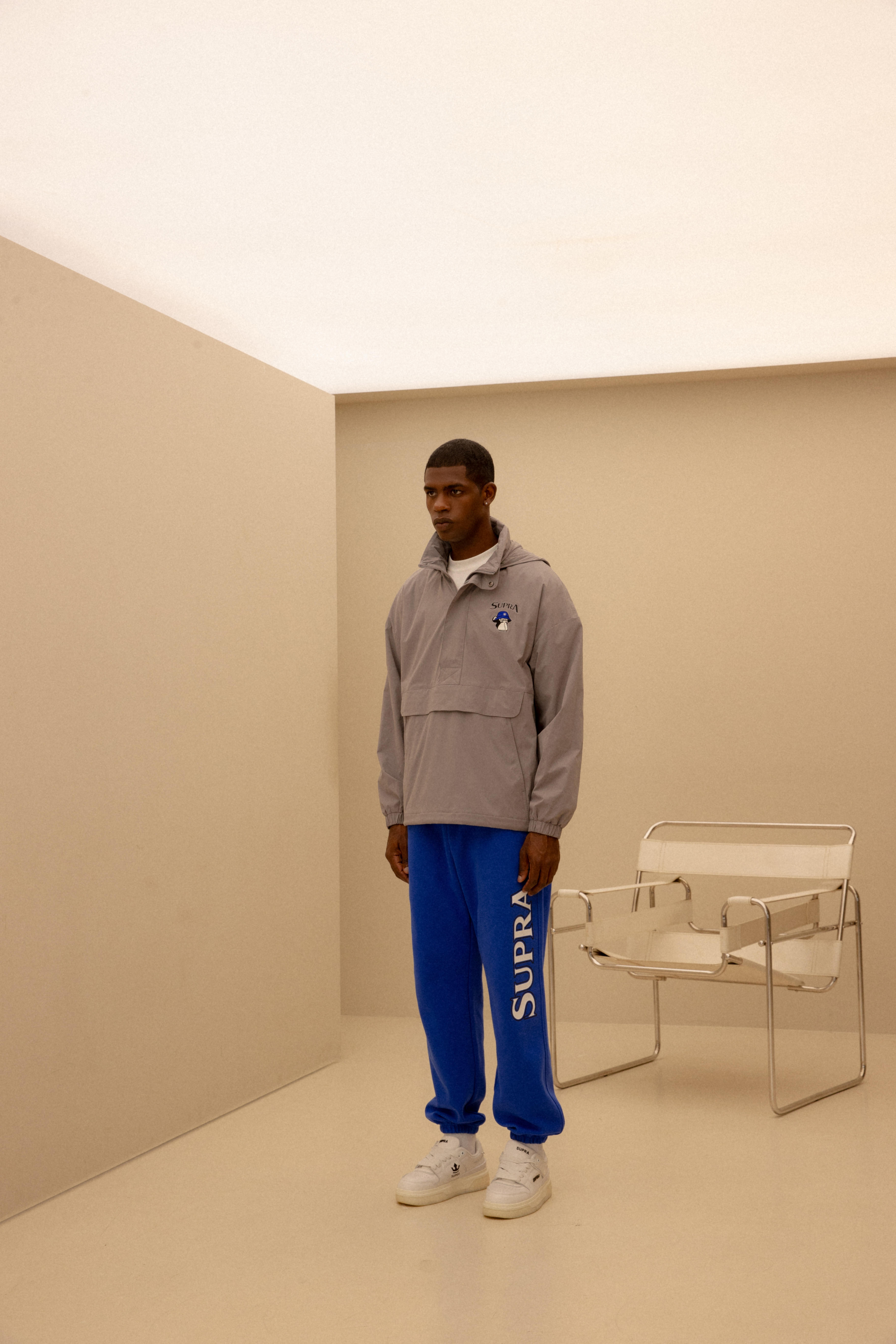 BAYC 우븐 오버핏 아노락(그레이)(공용)_SUPRA